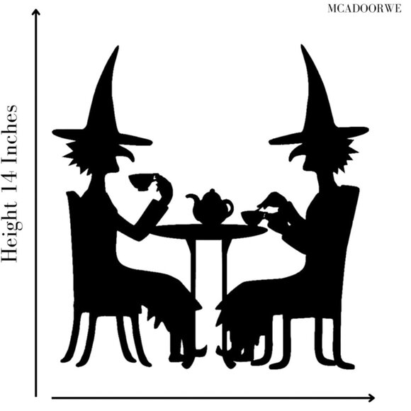 Mcadoorwe | Holiday | Halloween Witch Tea Party Window Silhouette Decal ...